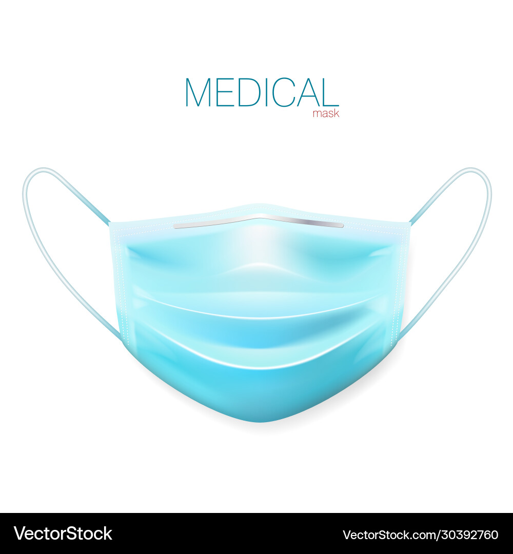 Realistic protective medical face mask front view Vector Image