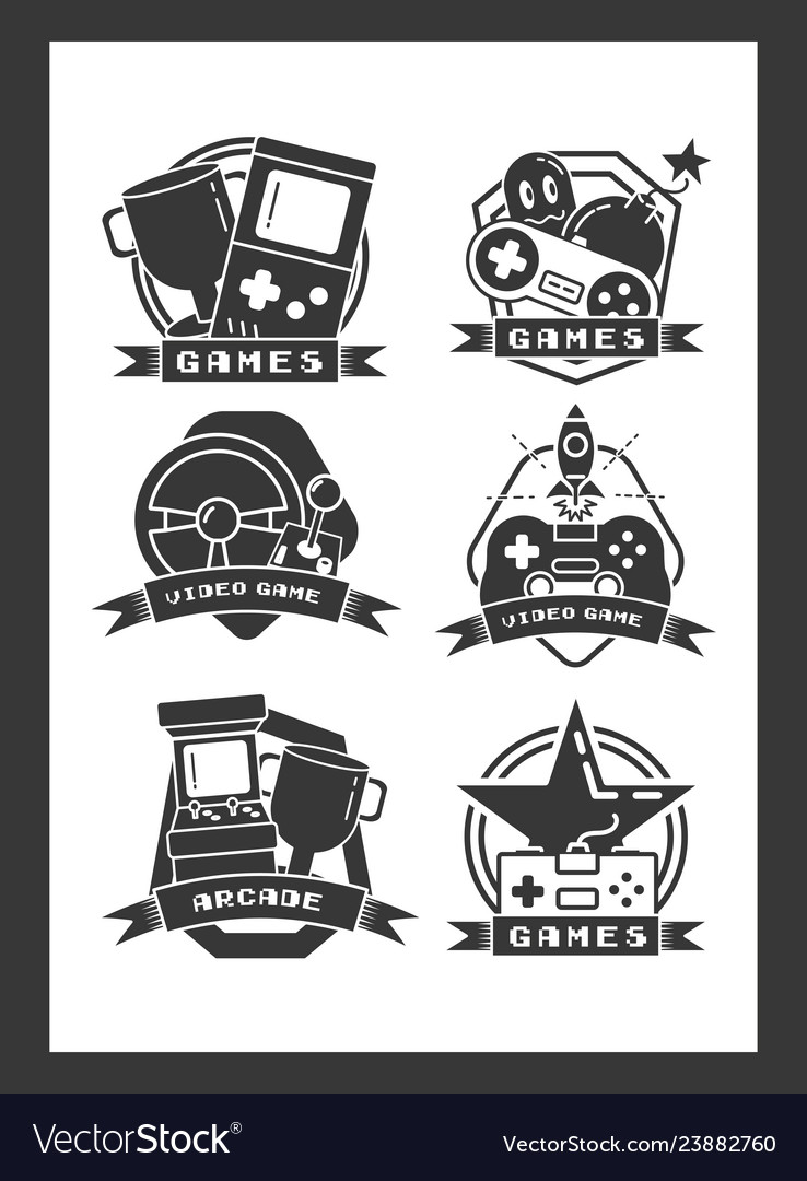 Set of video game Royalty Free Vector Image - VectorStock