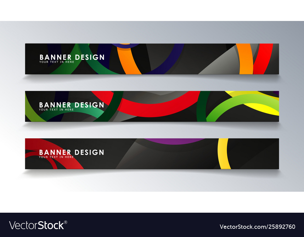 Set rectangular banner with a circle background Vector Image