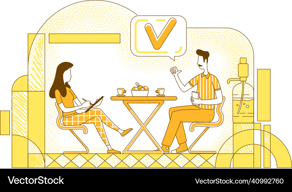 Successful job interview flat silhouette hr Vector Image