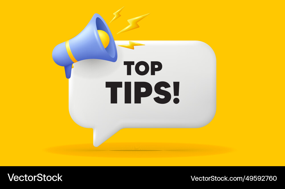 Top tips symbol education faq sign 3d speech Vector Image