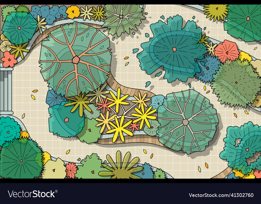 Top view tree set for landscape design Royalty Free Vector