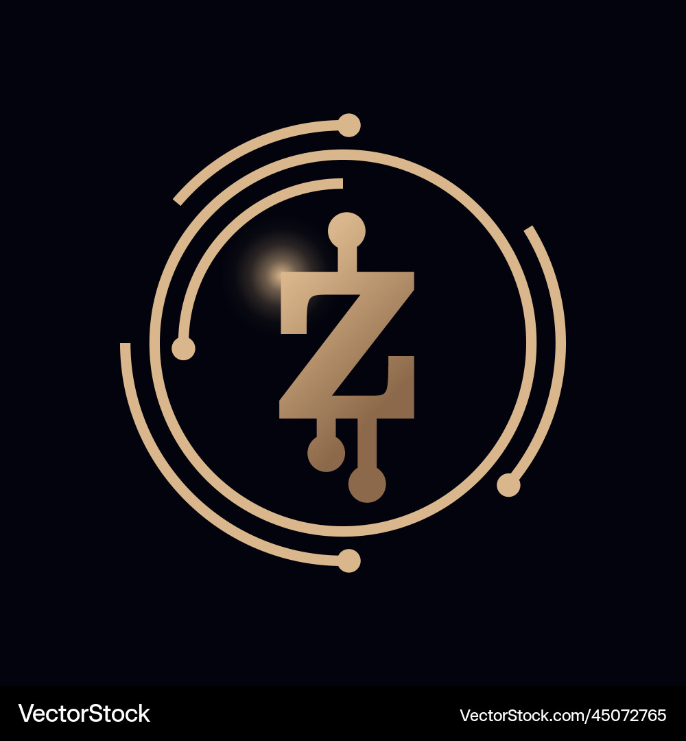 Alphabet z crypto currency Royalty Free Vector Image