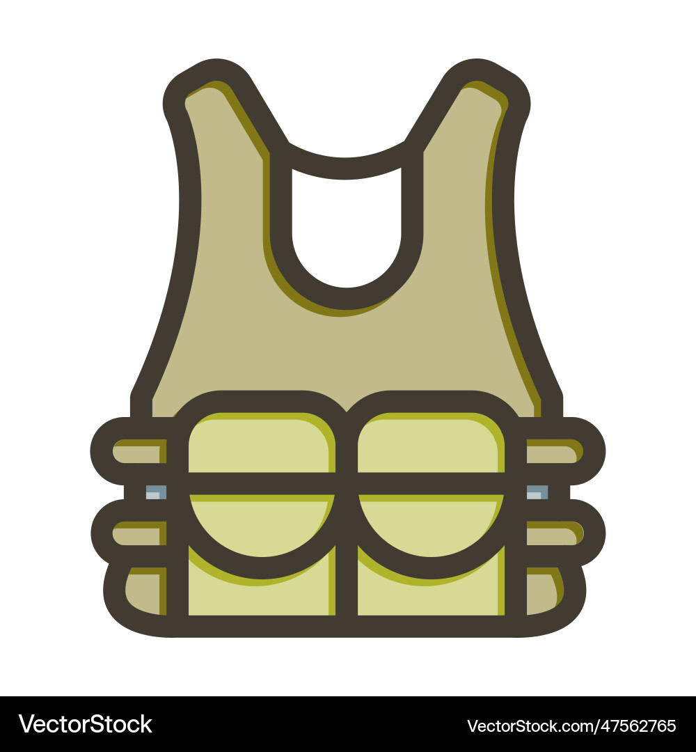 Bullet proof vest thick line filled colors Vector Image