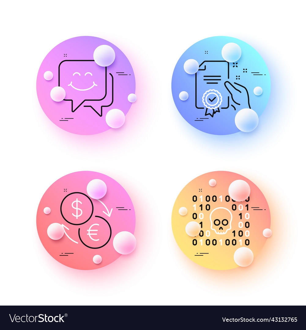 Certificate binary code and smile face minimal Vector Image
