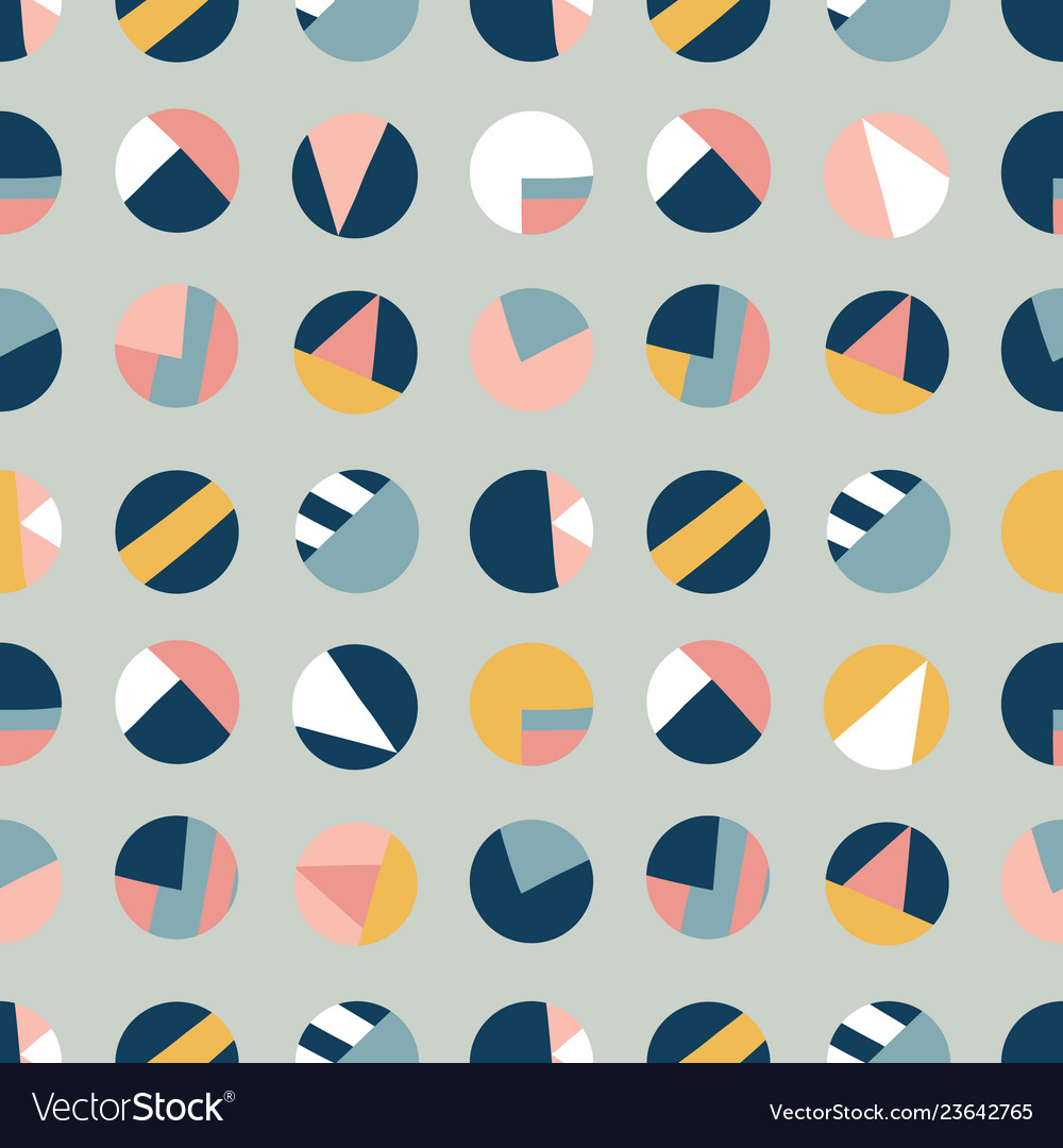 Circle collage seamless pattern Royalty Free Vector Image