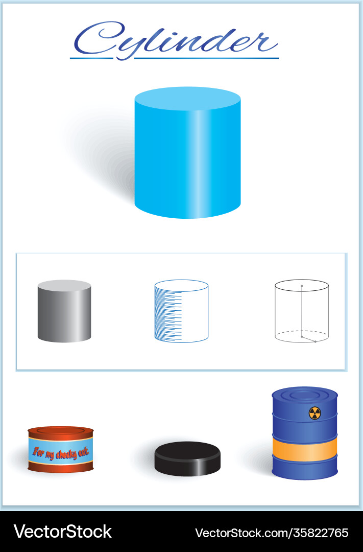 Cylinder image volumetric geometrical figure Vector Image