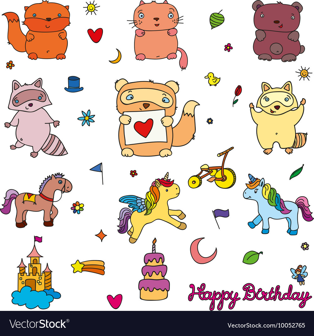 Different elements of design for children in color