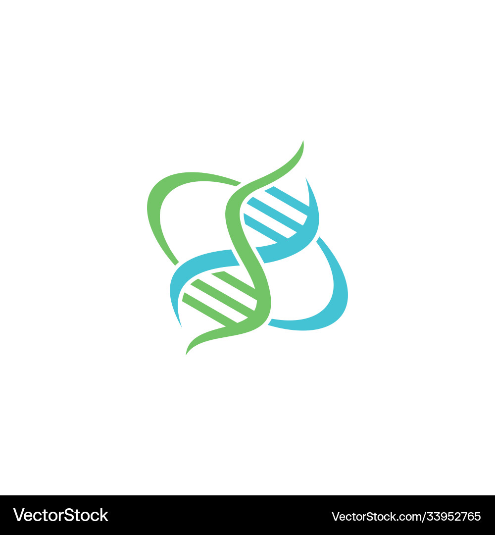 Dna helix logo template genetics design biological
