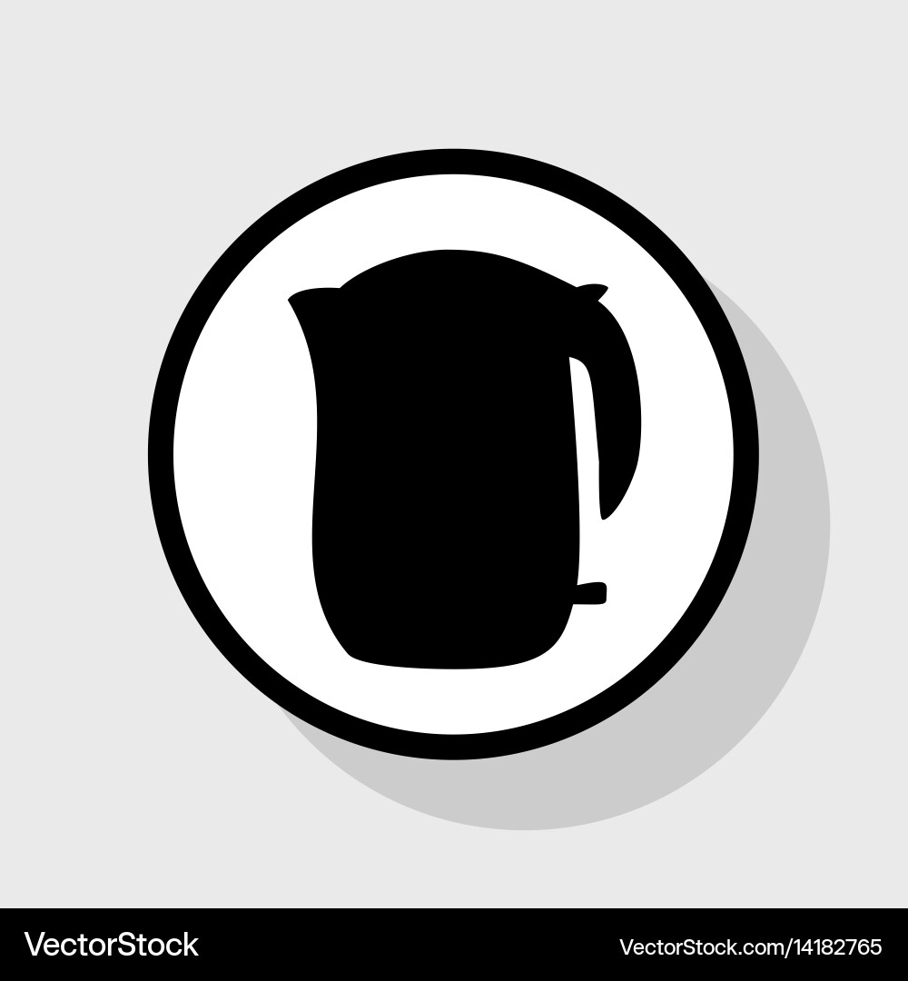 Electric kettle sign flat black icon Royalty Free Vector