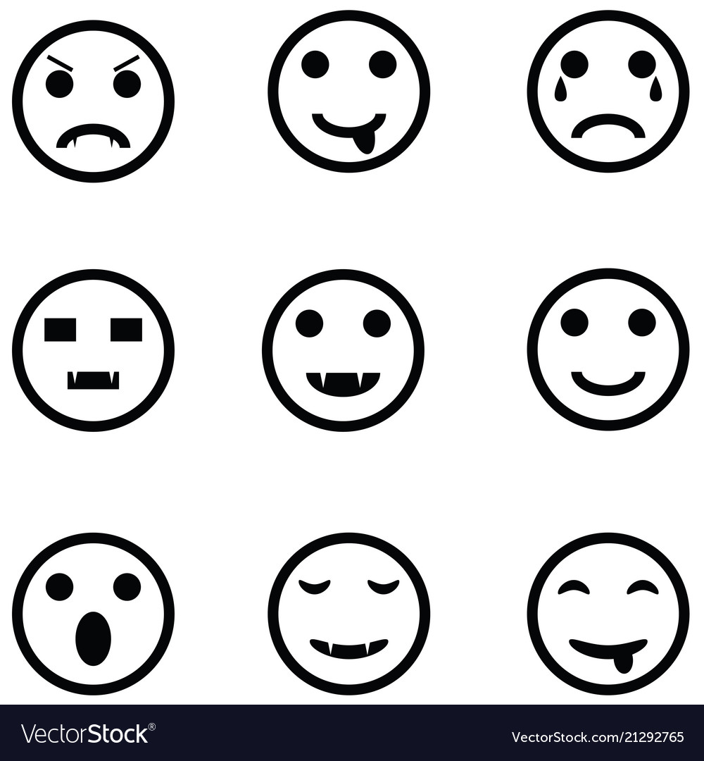Emotion icon set Royalty Free Vector Image - VectorStock