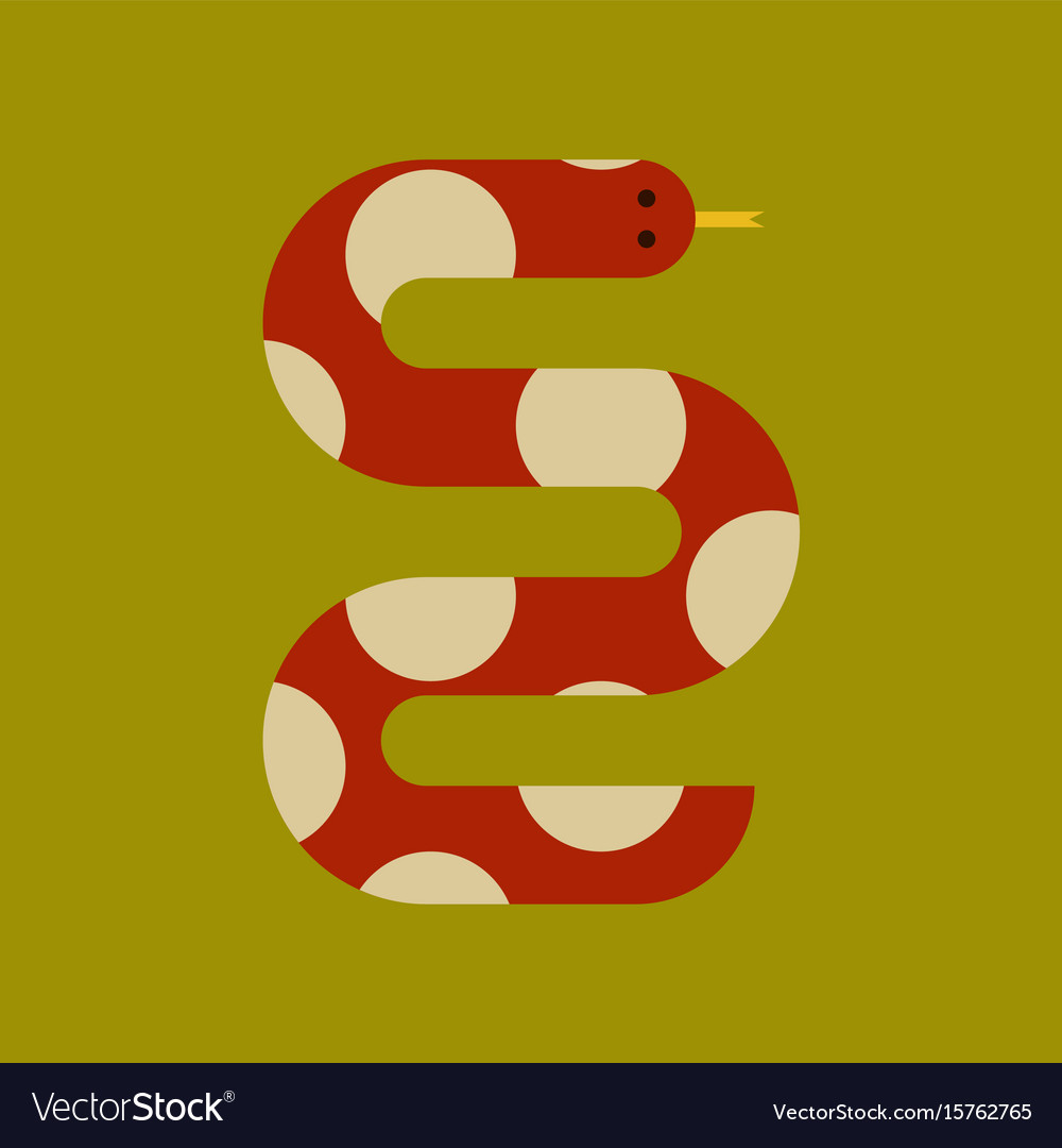 Flat icon stylish background wildlife snake Vector Image