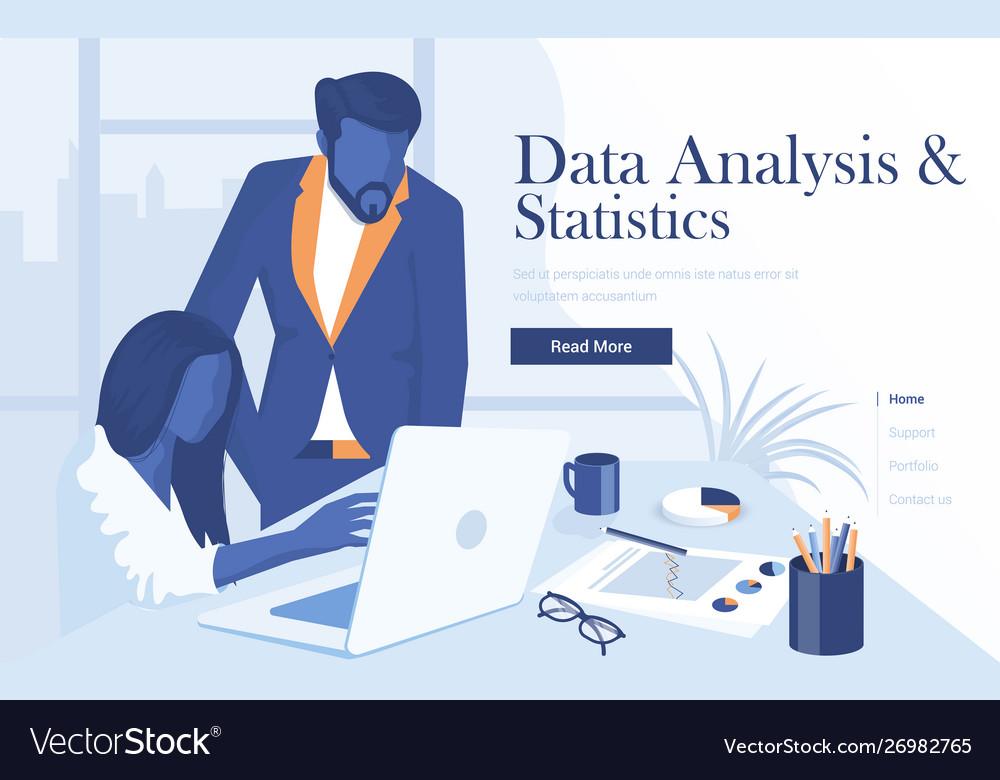 Flat modern design data analysis Royalty Free Vector Image