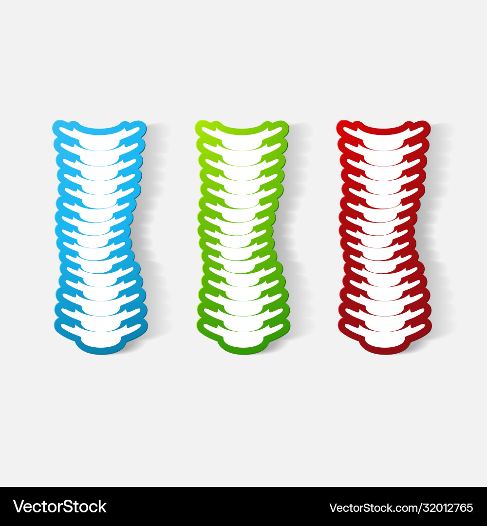Paper clipped sticker with curvature Royalty Free Vector