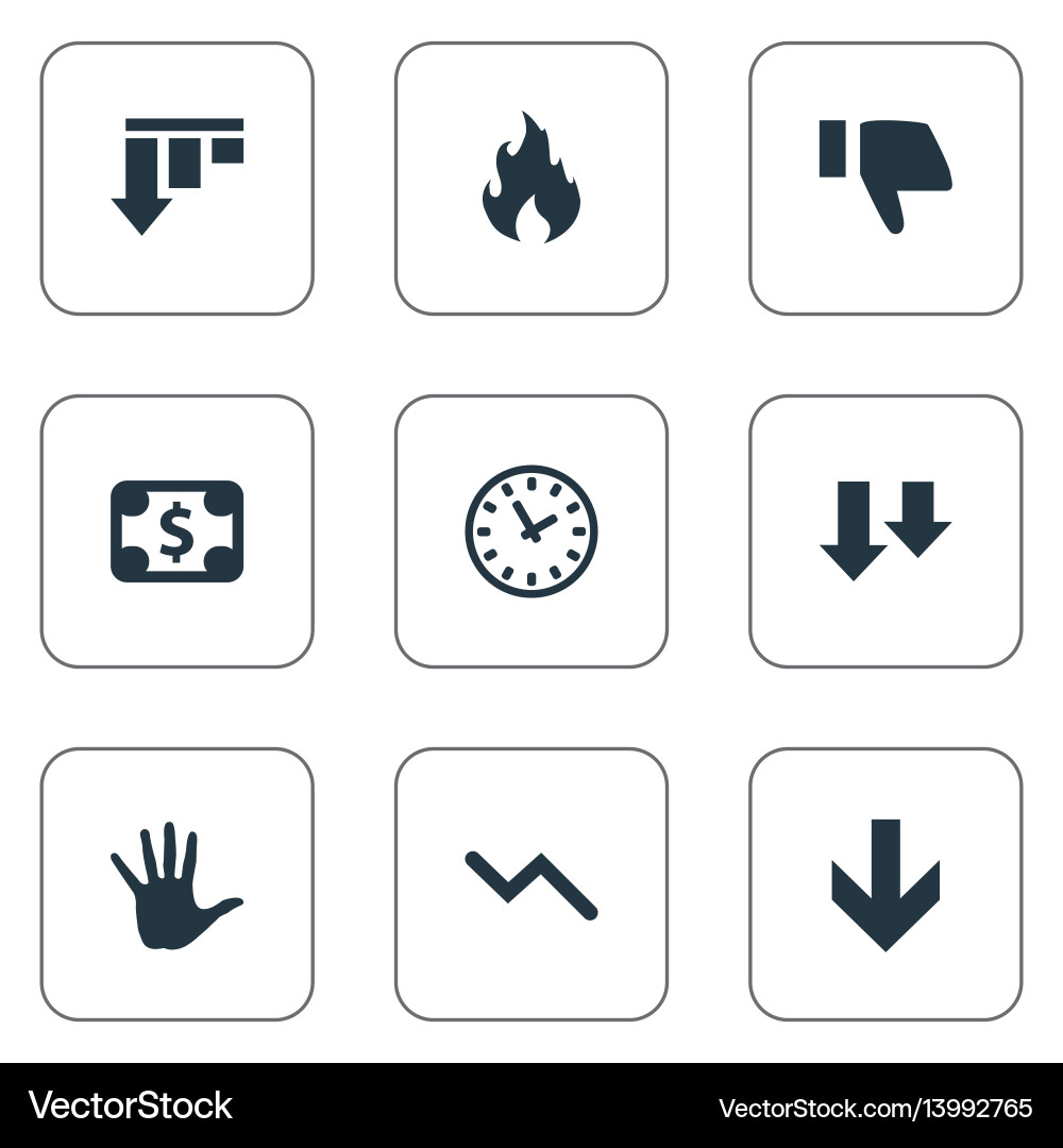 Set of simple situation icons Royalty Free Vector Image