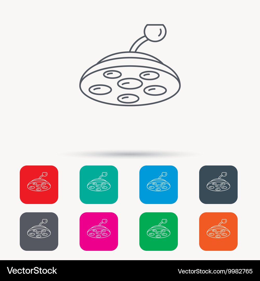 Surgical lamp icon surgeon light sign Royalty Free Vector