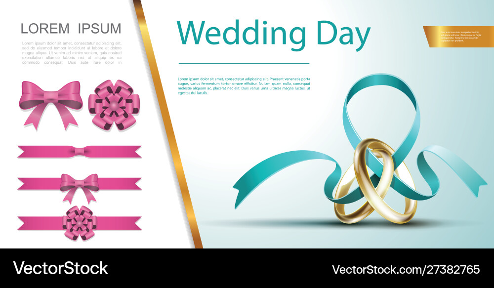 Wedding day festive decoration concept Royalty Free Vector