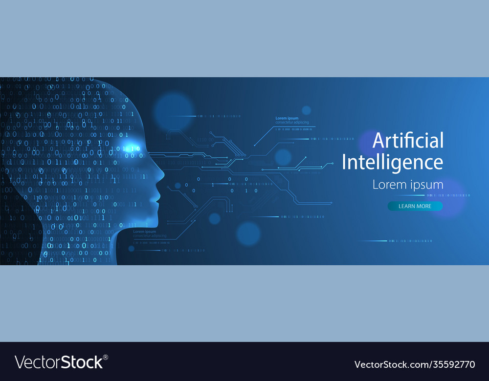 Artificial intelligence ai and big data concept Vector Image