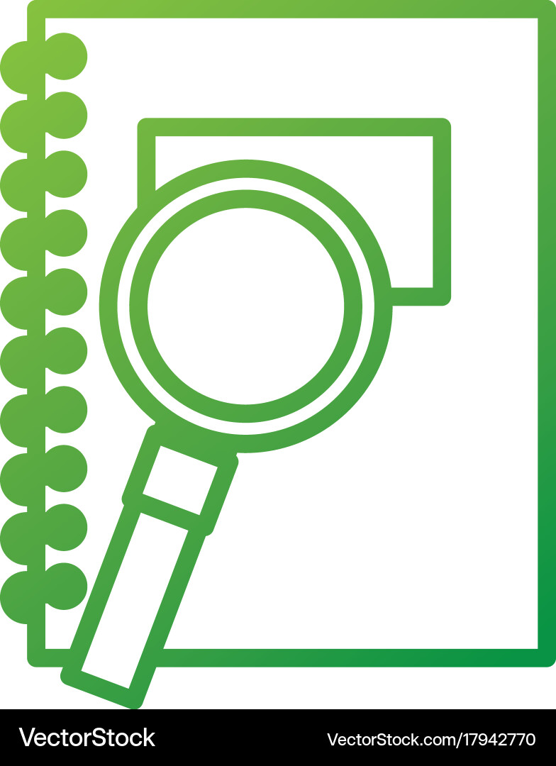 Back to school notebook and magnifier accessories Vector Image