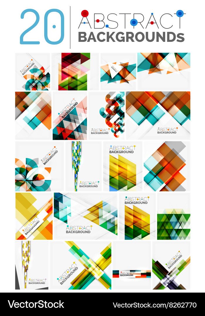 Collection of various abstract backgrounds Vector Image