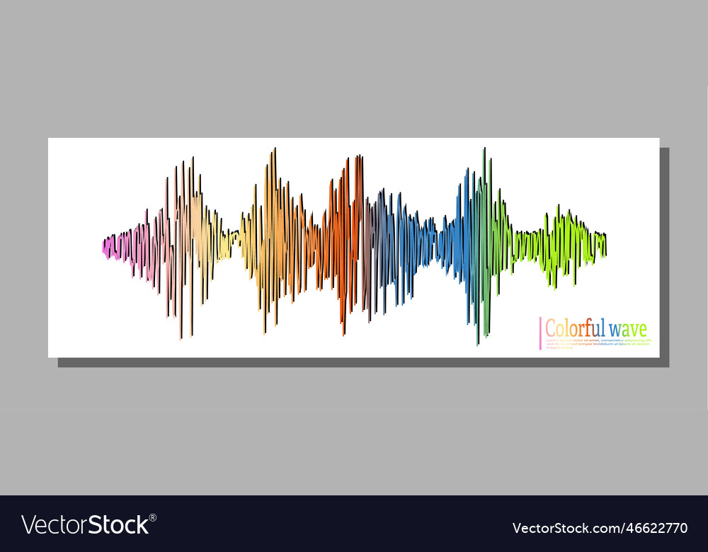 Color wave sound spectrum template for website Vector Image