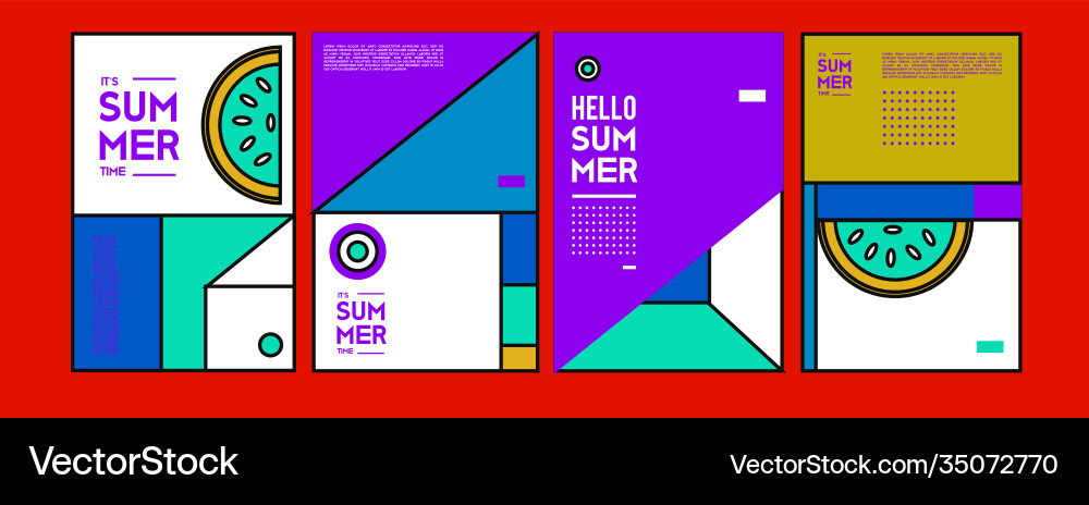 Colorful geometric summer background 2021 Vector Image
