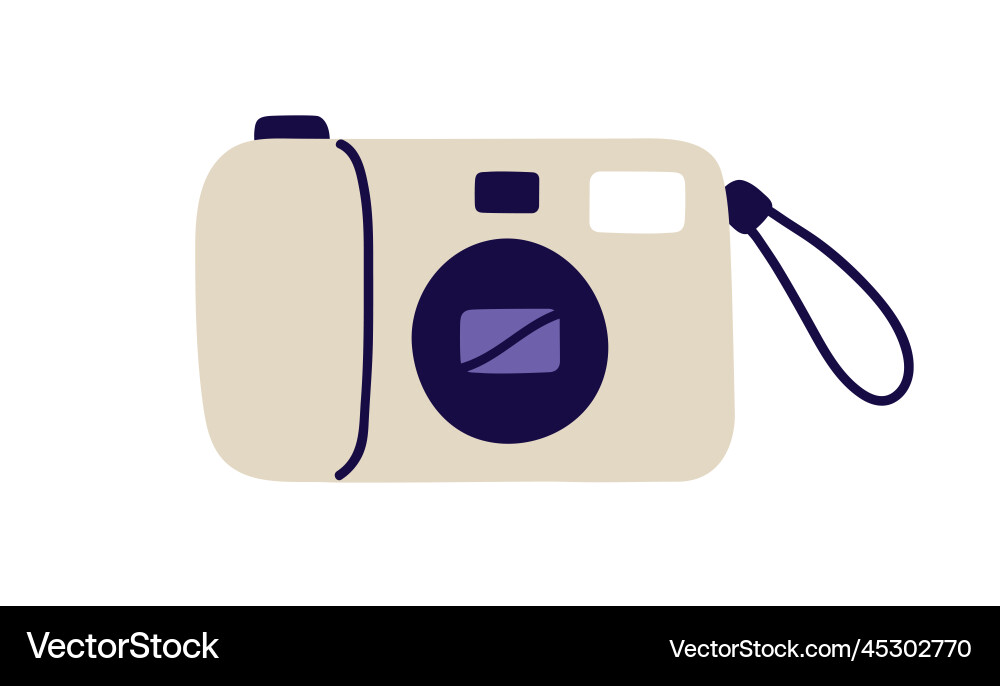 Compact camera digital photo cam in retro style Vector Image