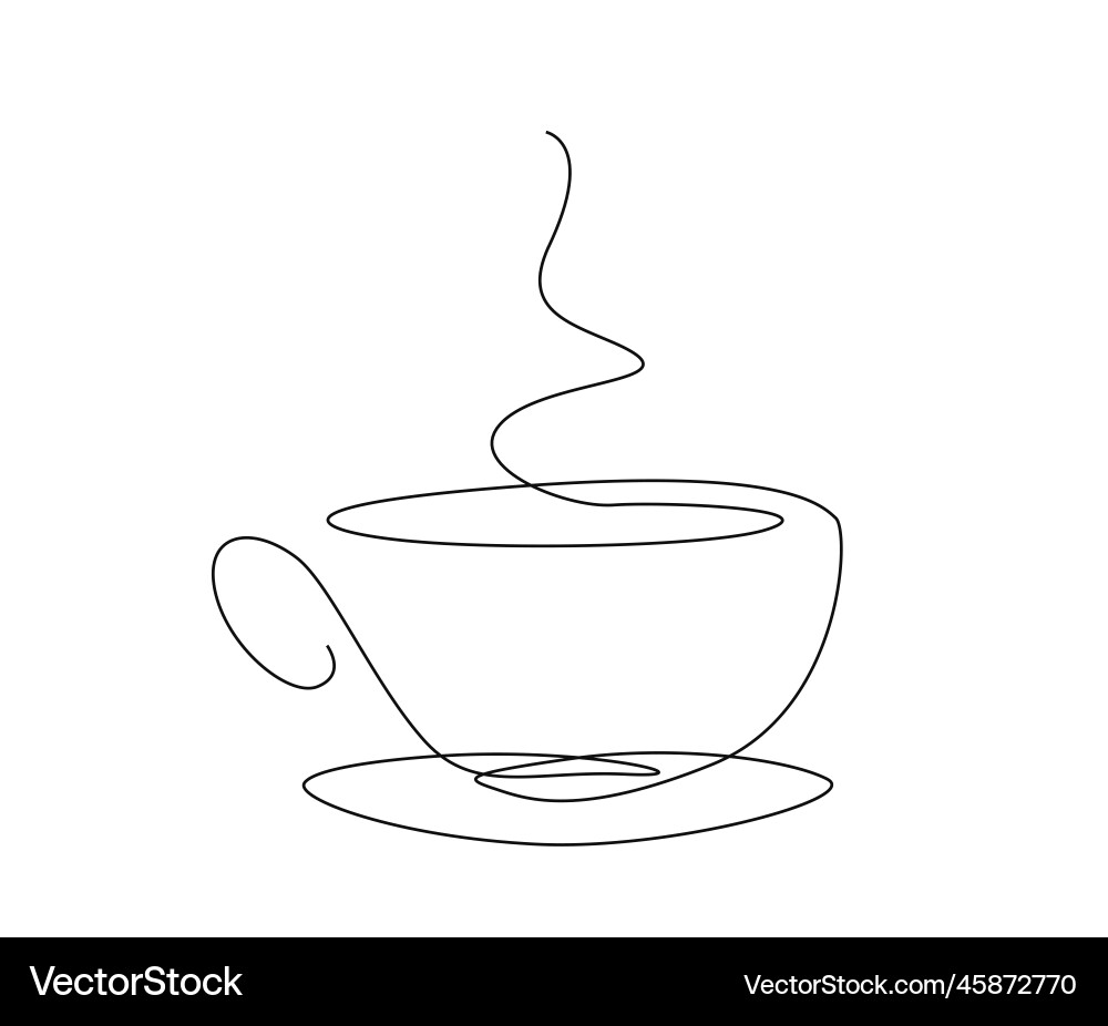 Continuous one line drawing a cup of coffee a cup Vector Image