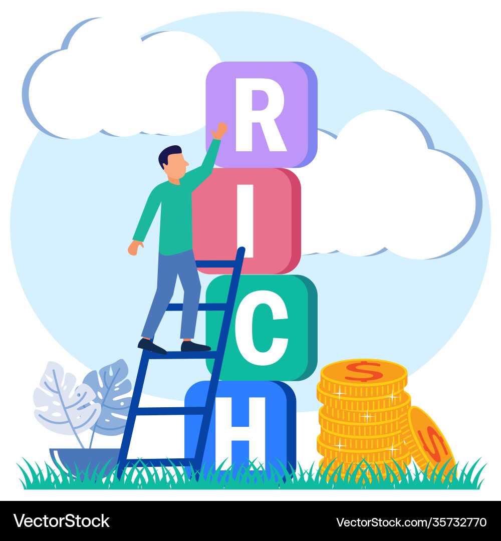 Graphic cartoon character rich Royalty Free Vector Image