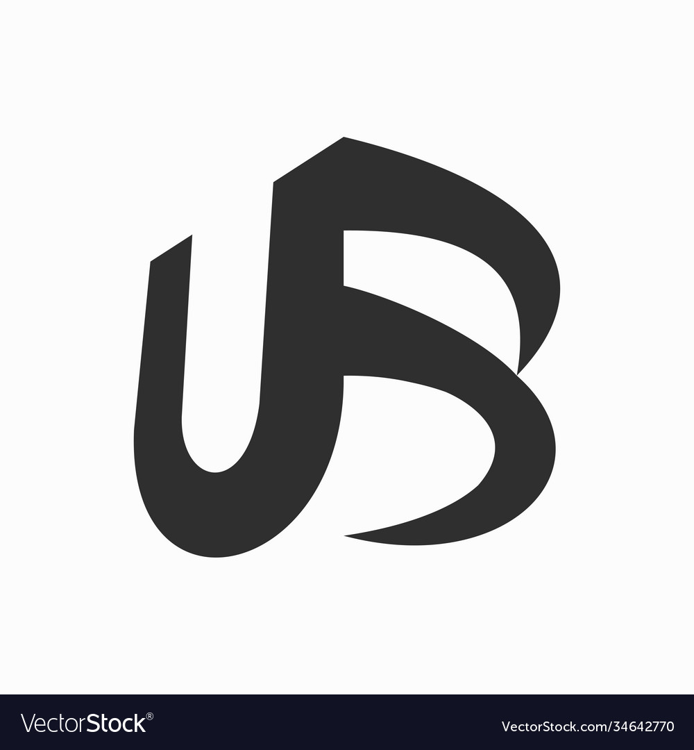 Initial letter ub logo or bu design Royalty Free Vector