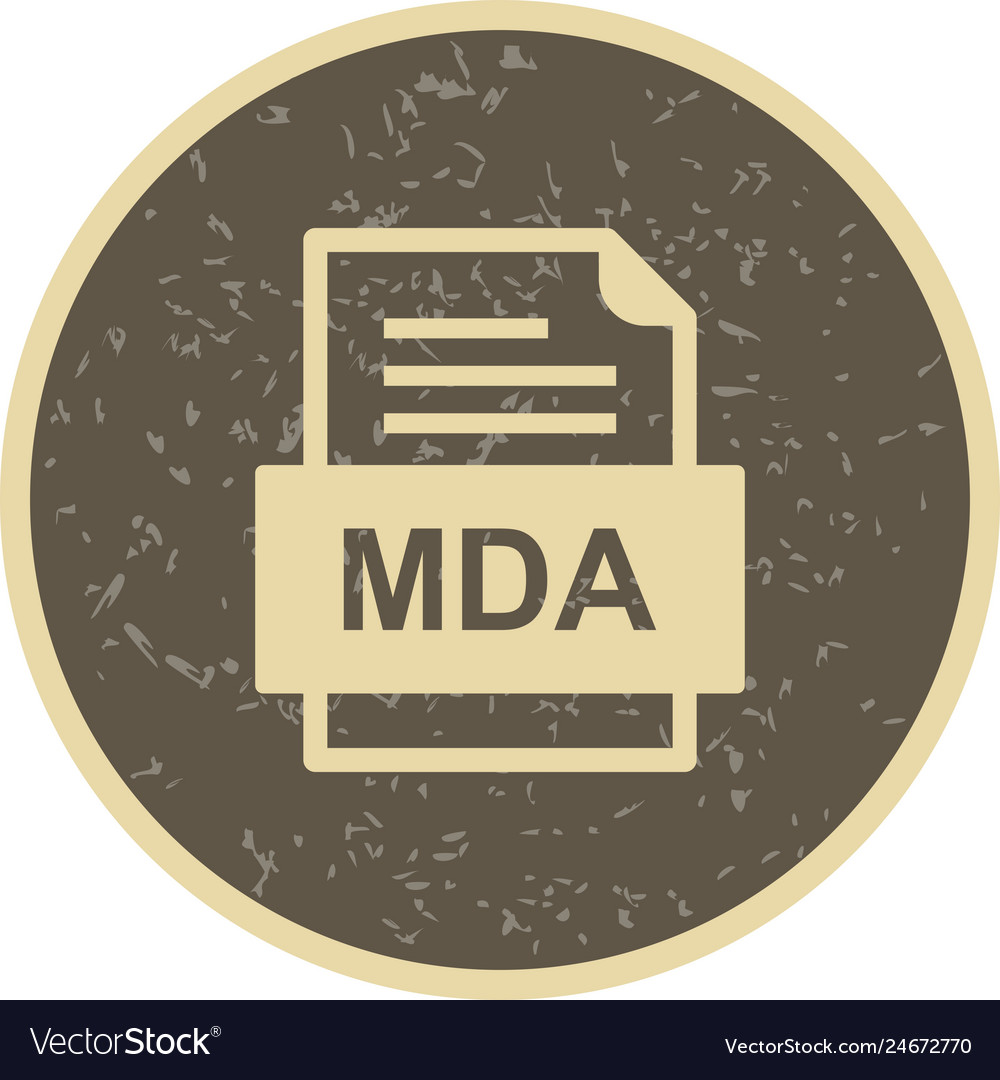 Mda file document icon Royalty Free Vector Image