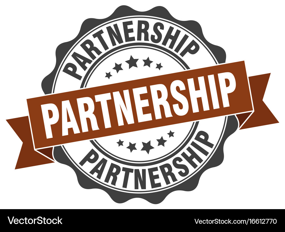Partnership stamp sign seal Royalty Free Vector Image