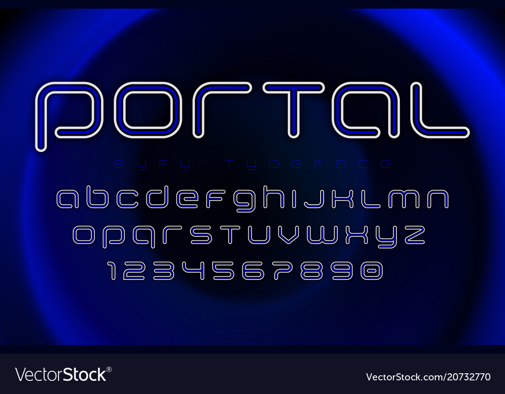 Portal futuristic display font design alphabet Vector Image Portal futuristic display font design alphabet Vector Image