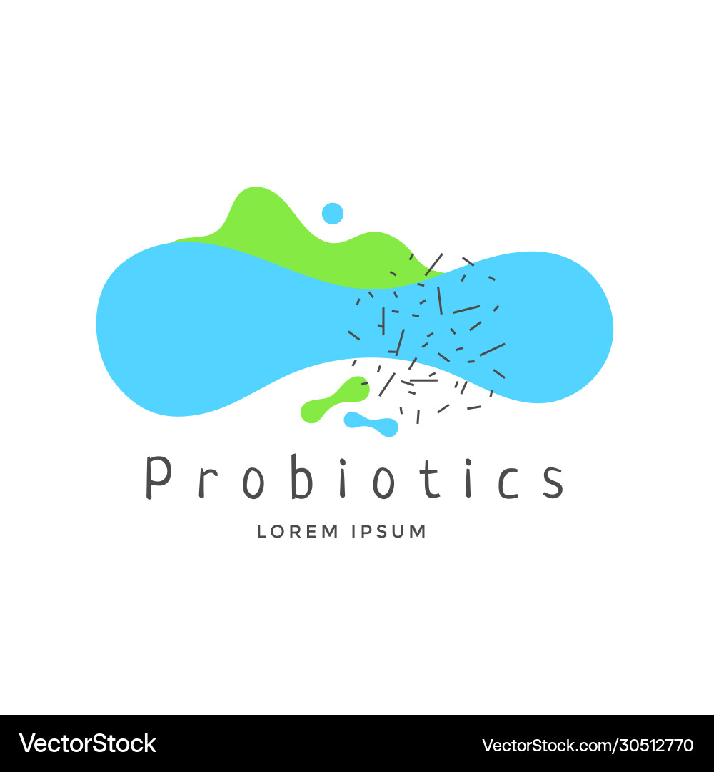 Probiotics bacteria emblem or logo design Vector Image