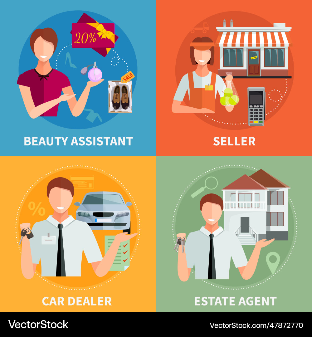 Salesman 2x2 design concept 2x2 design Royalty Free Vector