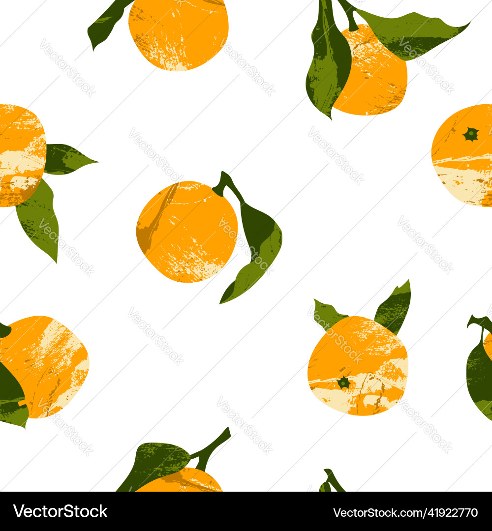 Seamless pattern with juicy mandarin tangerine Vector Image