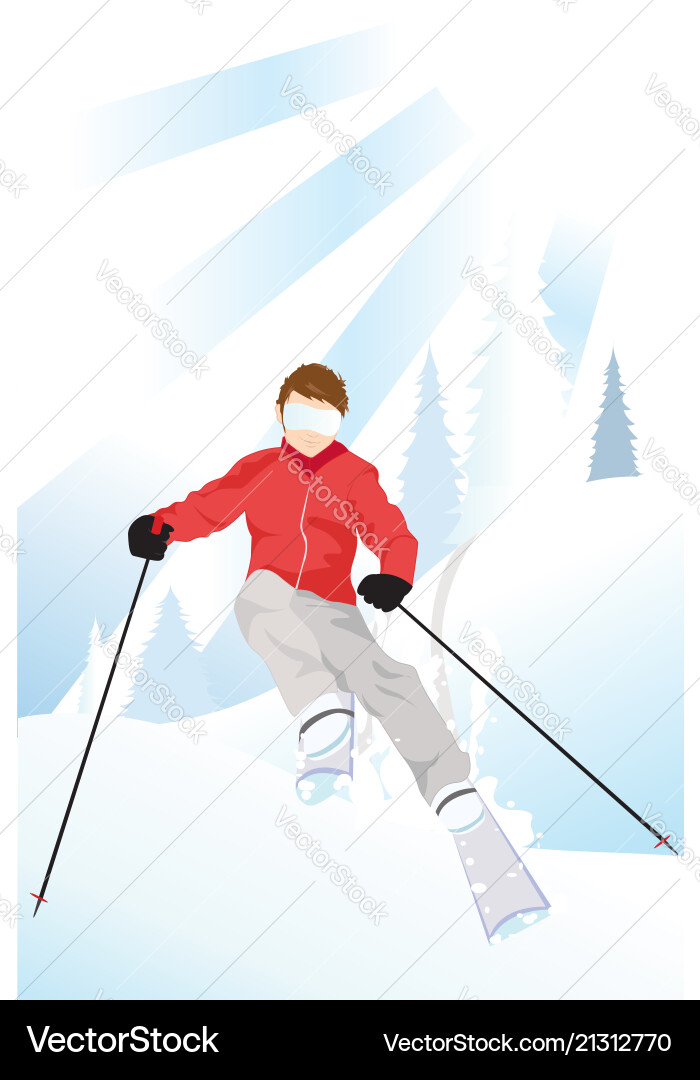 Skier in the mountain Royalty Free Vector Image