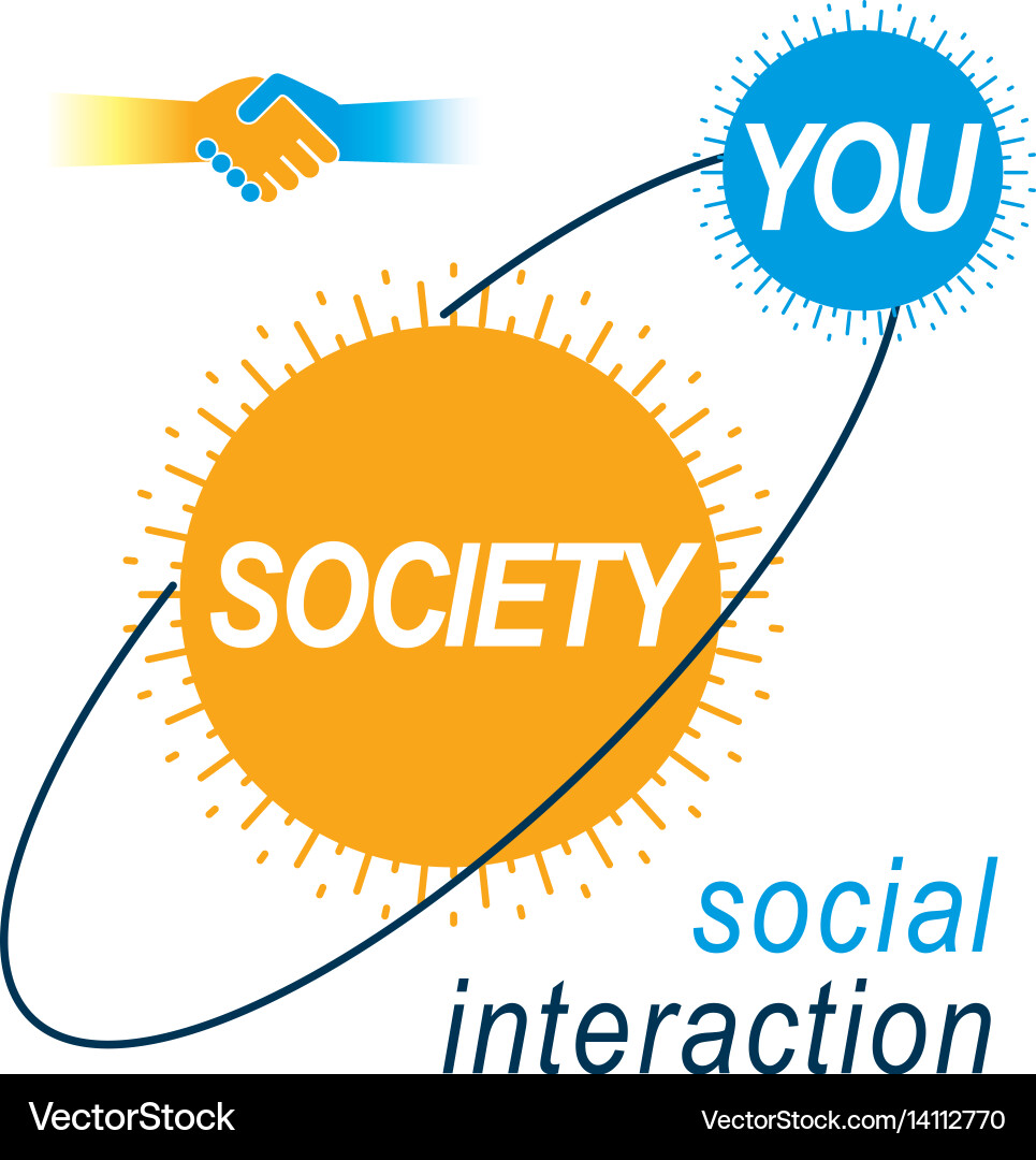 Social relations conceptual logo unique symbol Vector Image