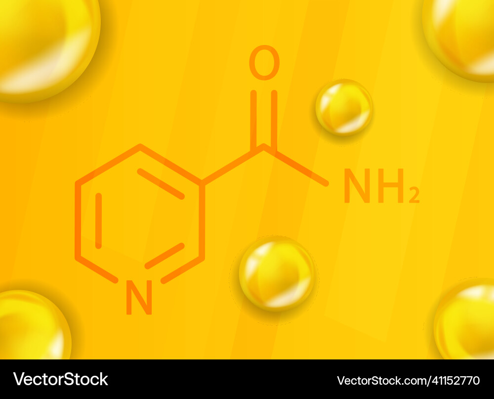 Vitamin b3 chemical formula b3 realistic Vector Image