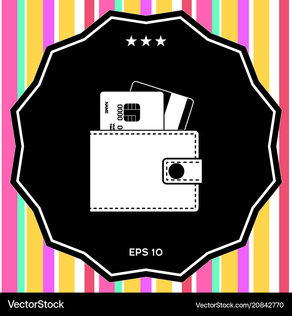Wallet with credit cards inside icon Royalty Free Vector