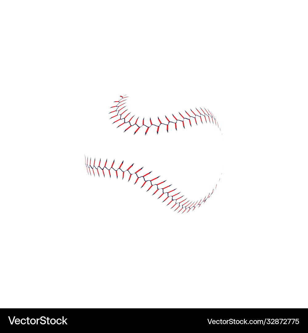 Baseball ball double stitch seam line Royalty Free Vector