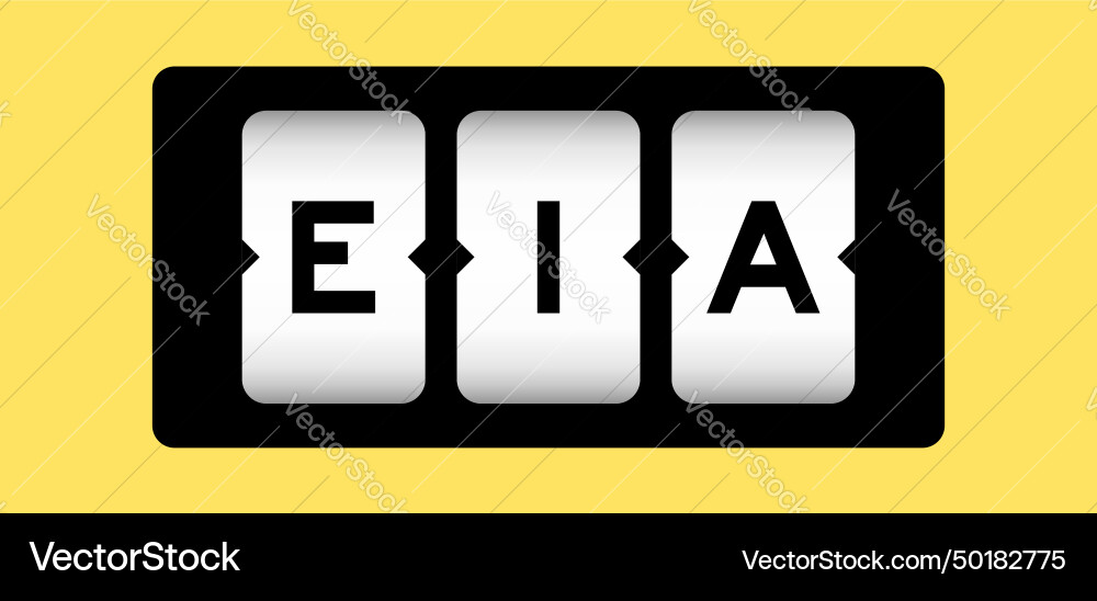 Black color in word eia abbreviation Royalty Free Vector