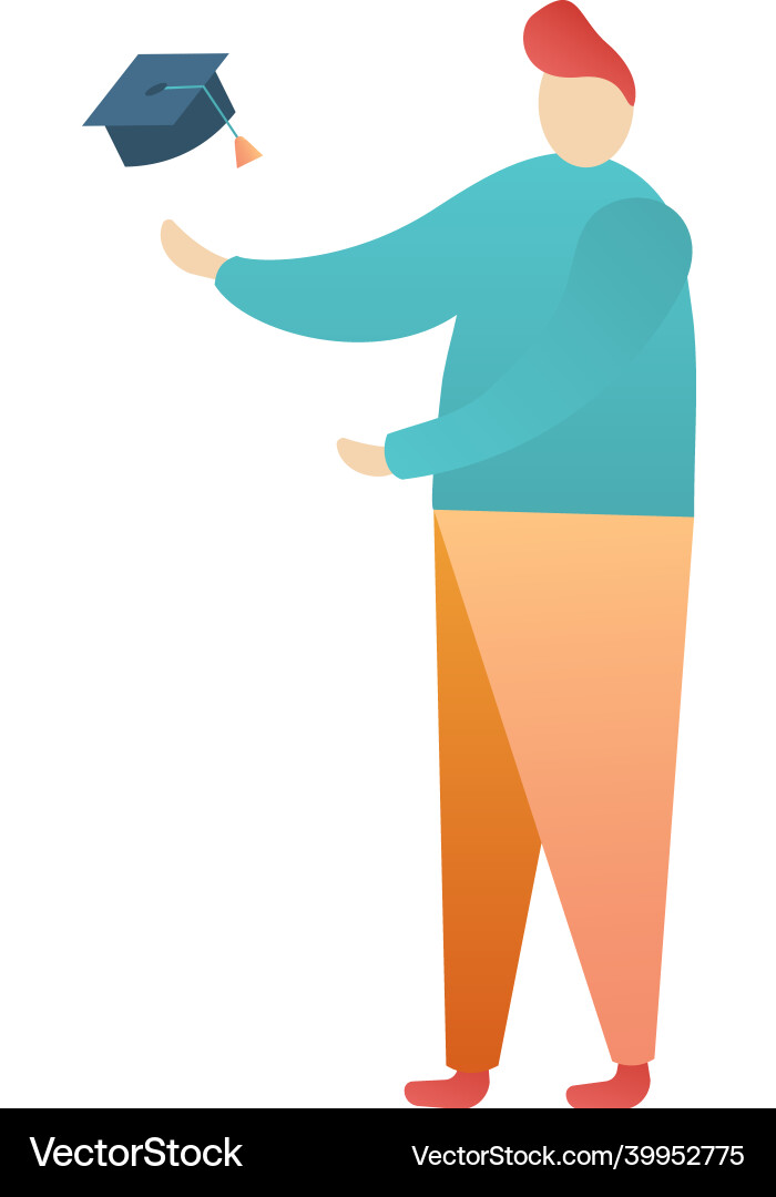 College graduate student icon on white Royalty Free Vector