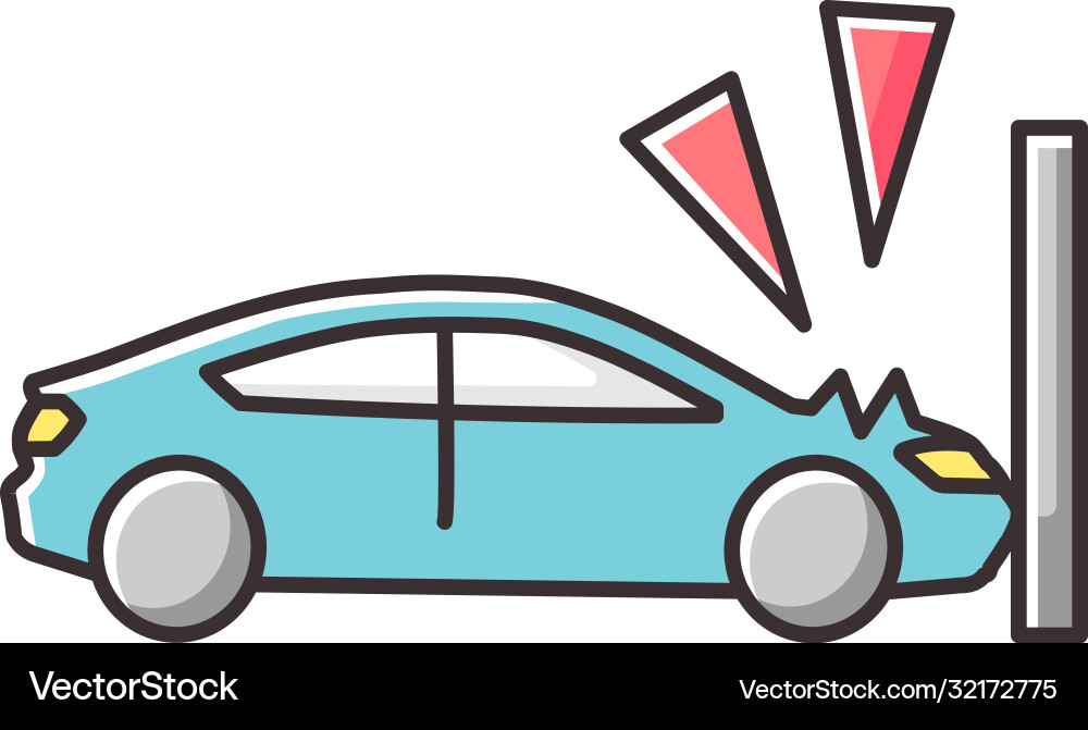Crash test rgb color icon Royalty Free Vector Image