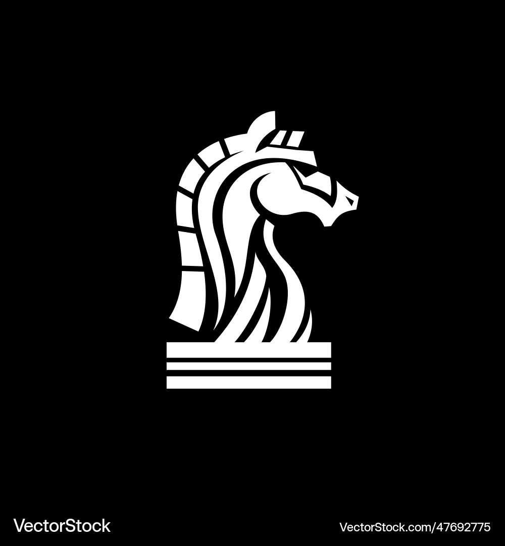 Creative knight horse chess piece logo Royalty Free Vector