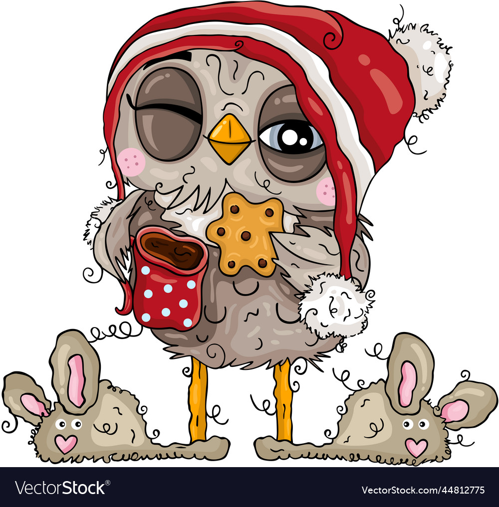 Cute sleepy owl drinking coffee Royalty Free Vector Image Cute sleepy owl drinking coffee Royalty Free Vector Image