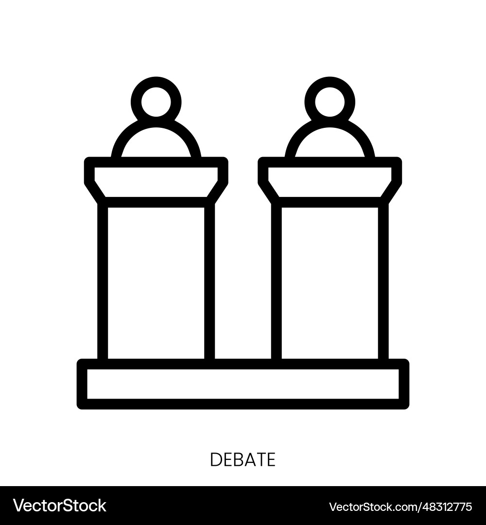 Debate icon line art style design isolated Vector Image