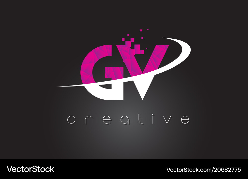 Gv g v creative letters design with white pink Vector Image