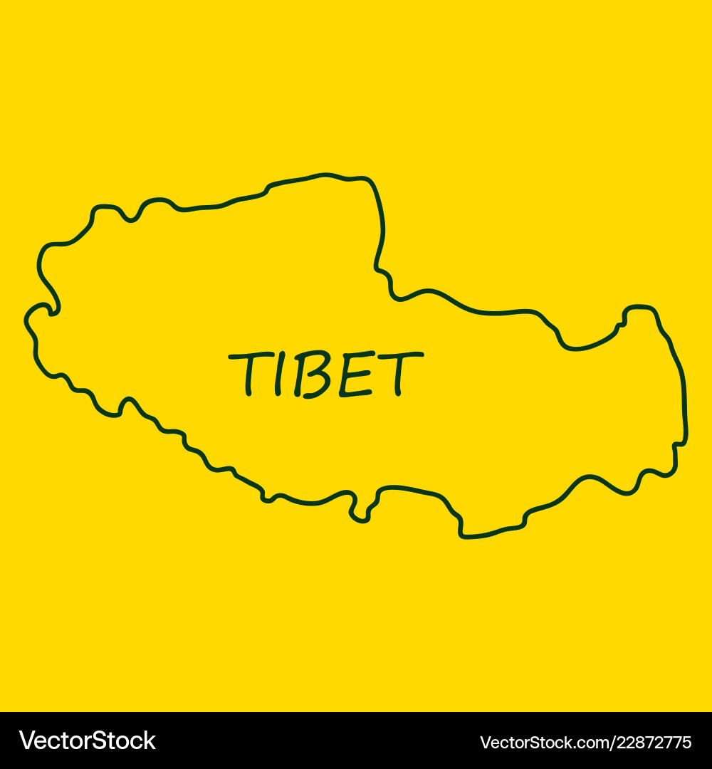 Highly detailed country map tibet Royalty Free Vector Image