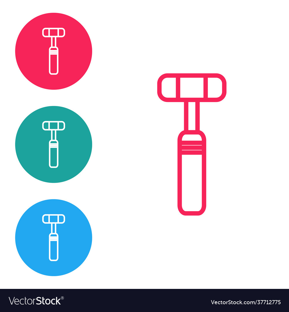Red line neurology reflex hammer icon isolated Vector Image Red line neurology reflex hammer icon isolated Vector Image